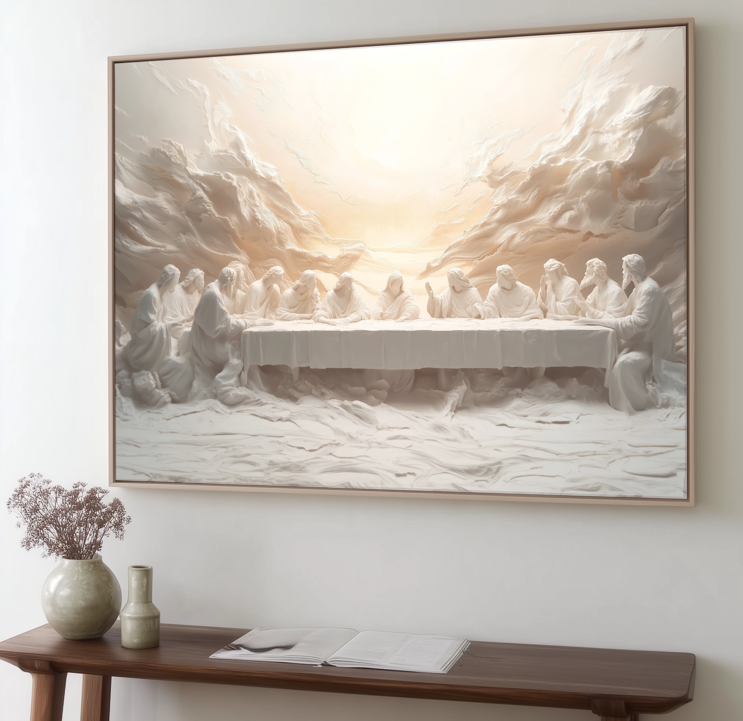 Jesus Last Supper Abstract - Float Frame Canvas - Religious Art – DELI ...