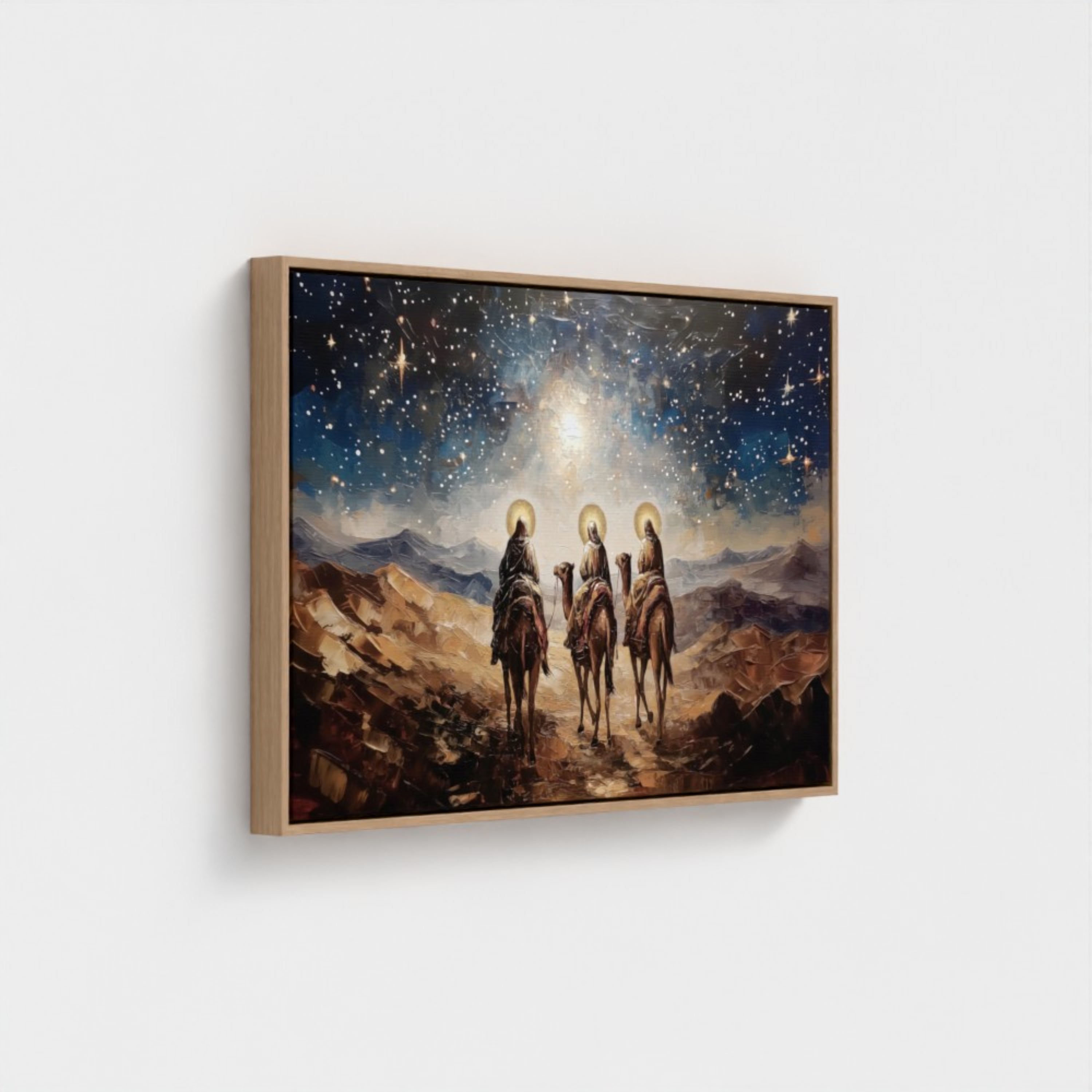 Silent Night The Christmas Star - Float Frame Canvas - Religious Art ...