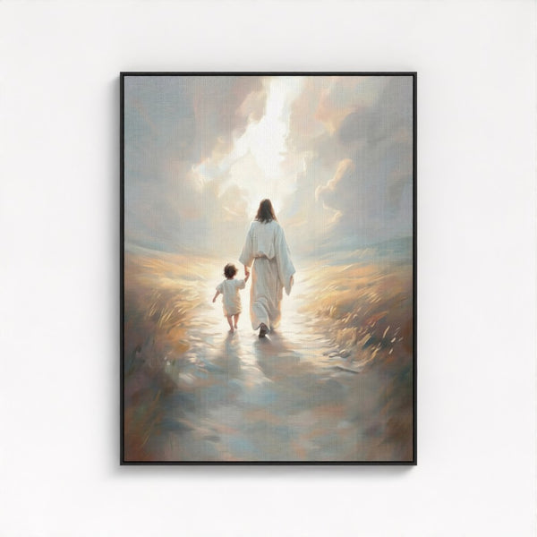 Walking with Jesus - Float Frame Canvas - Christian Art – DELI PRINTS